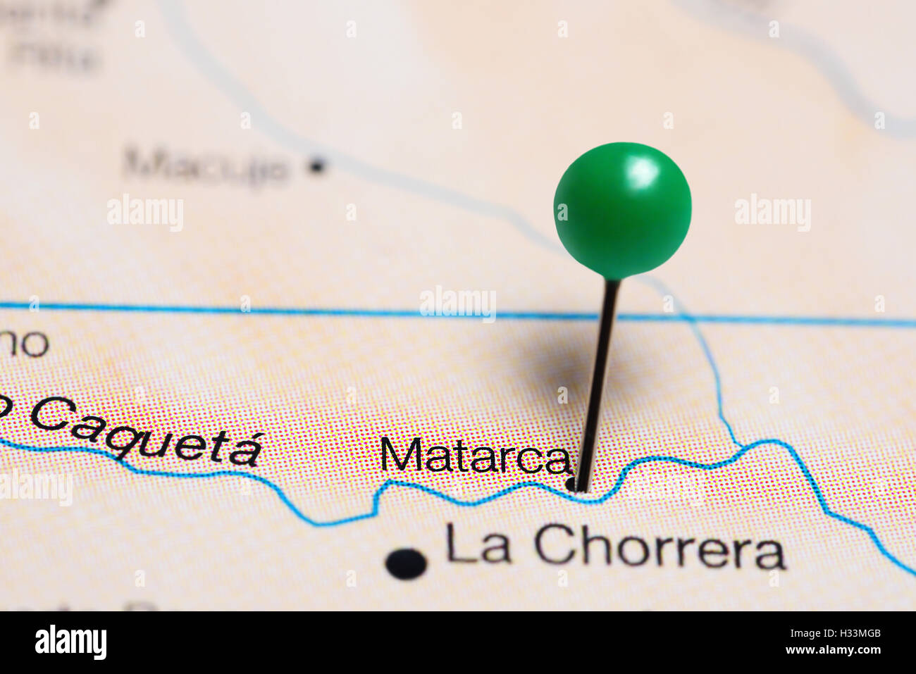 Matarca pinned on a map of Colombia Stock Photo - Alamy