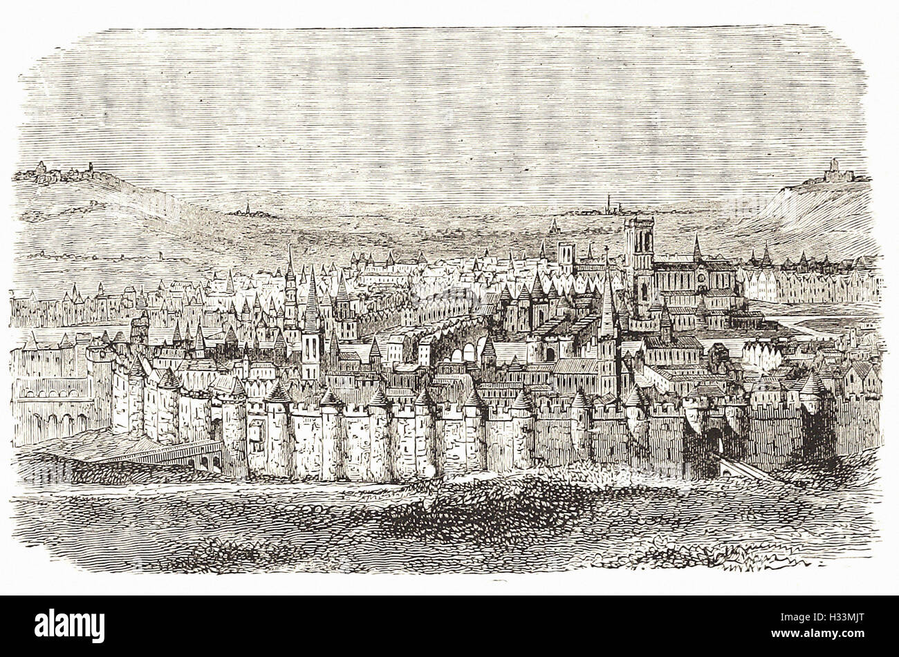 PARIS IN THE TIME OF PHILIP AUGUSTUS - from 'Cassell's Illustrated ...