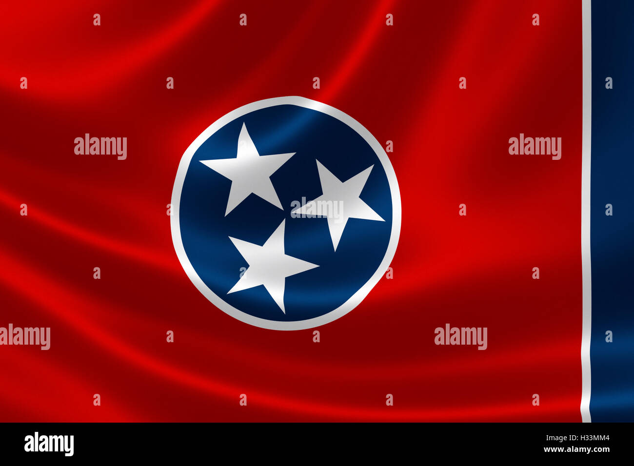 3D rendering of the flag of Tennessee on satin texture Stock Photo - Alamy