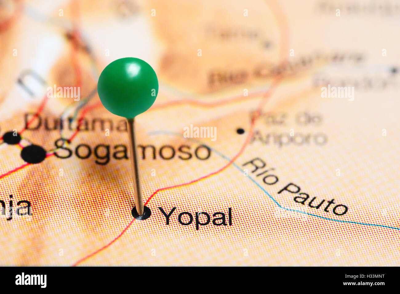 Yopal pinned on a map of Colombia Stock Photo - Alamy