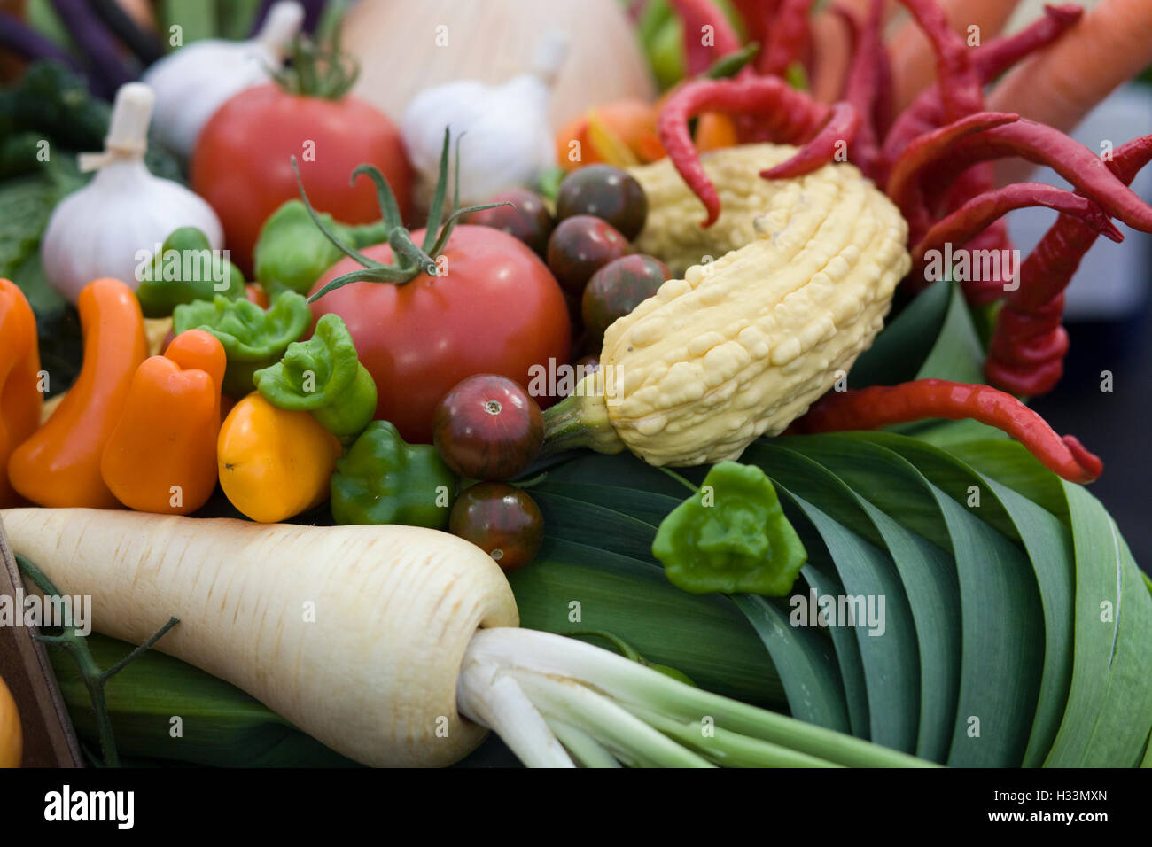 Vegetable Display for a Harvest Basket Stock Photo - Alamy