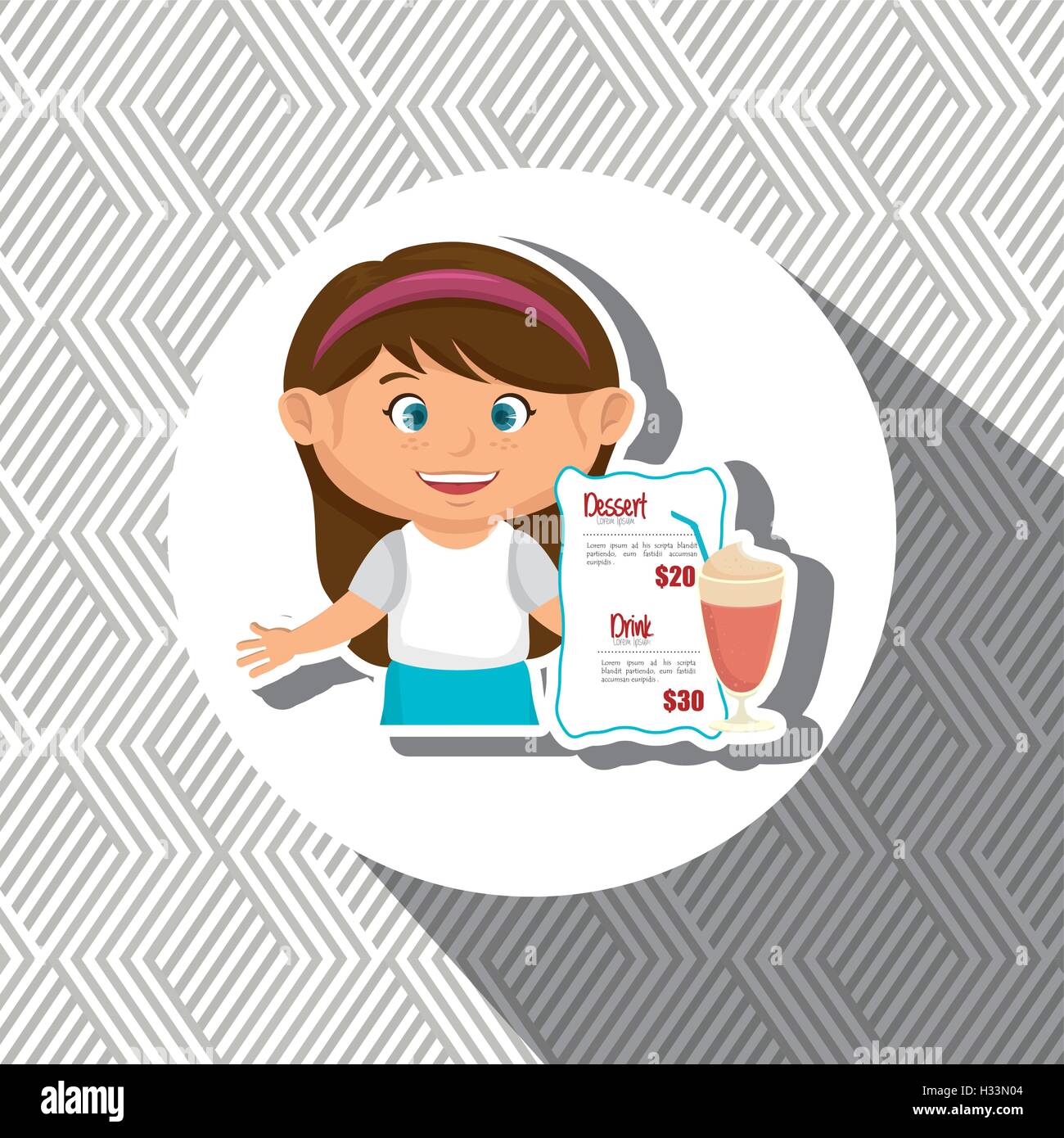 cartoon girl menu food drink Stock Vector Image & Art - Alamy