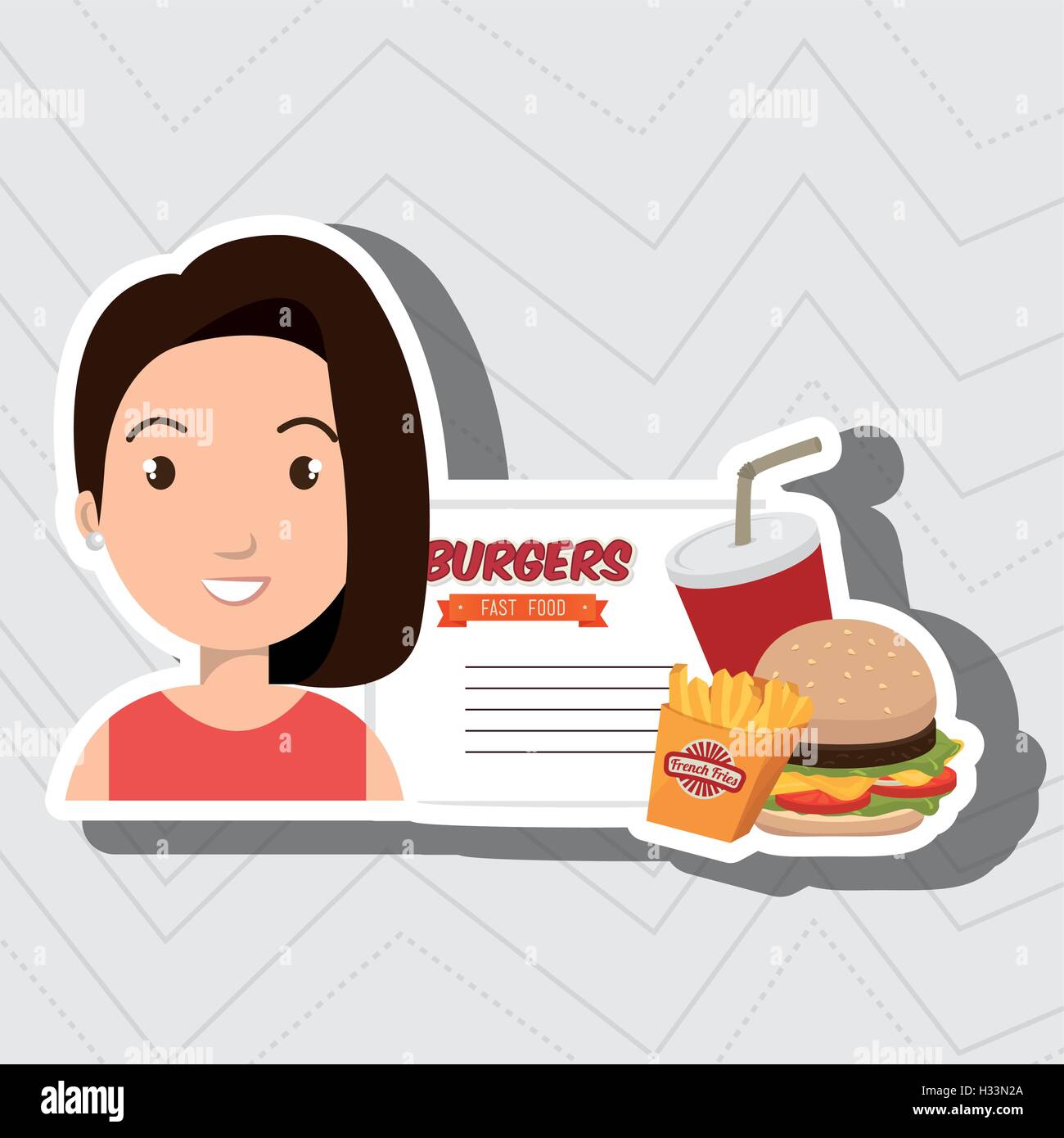 child cartoon girl fast food Stock Vector Image & Art - Alamy