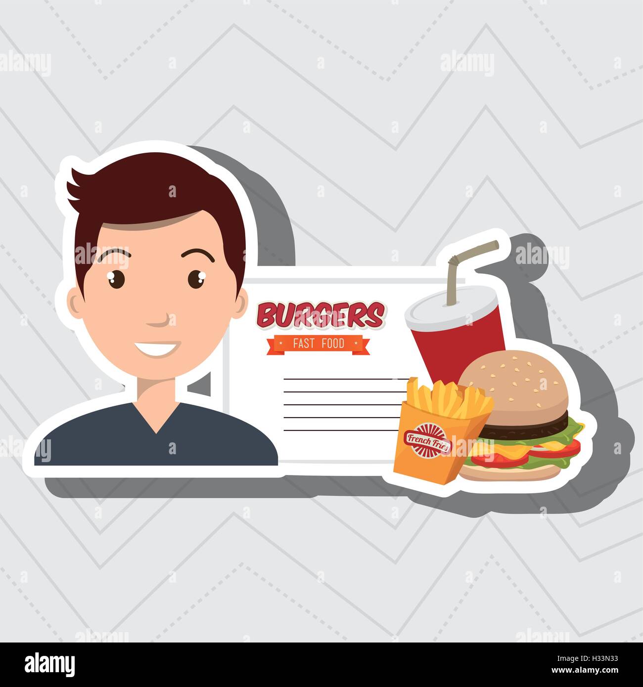 child cartoon man fast food Stock Vector Image & Art - Alamy
