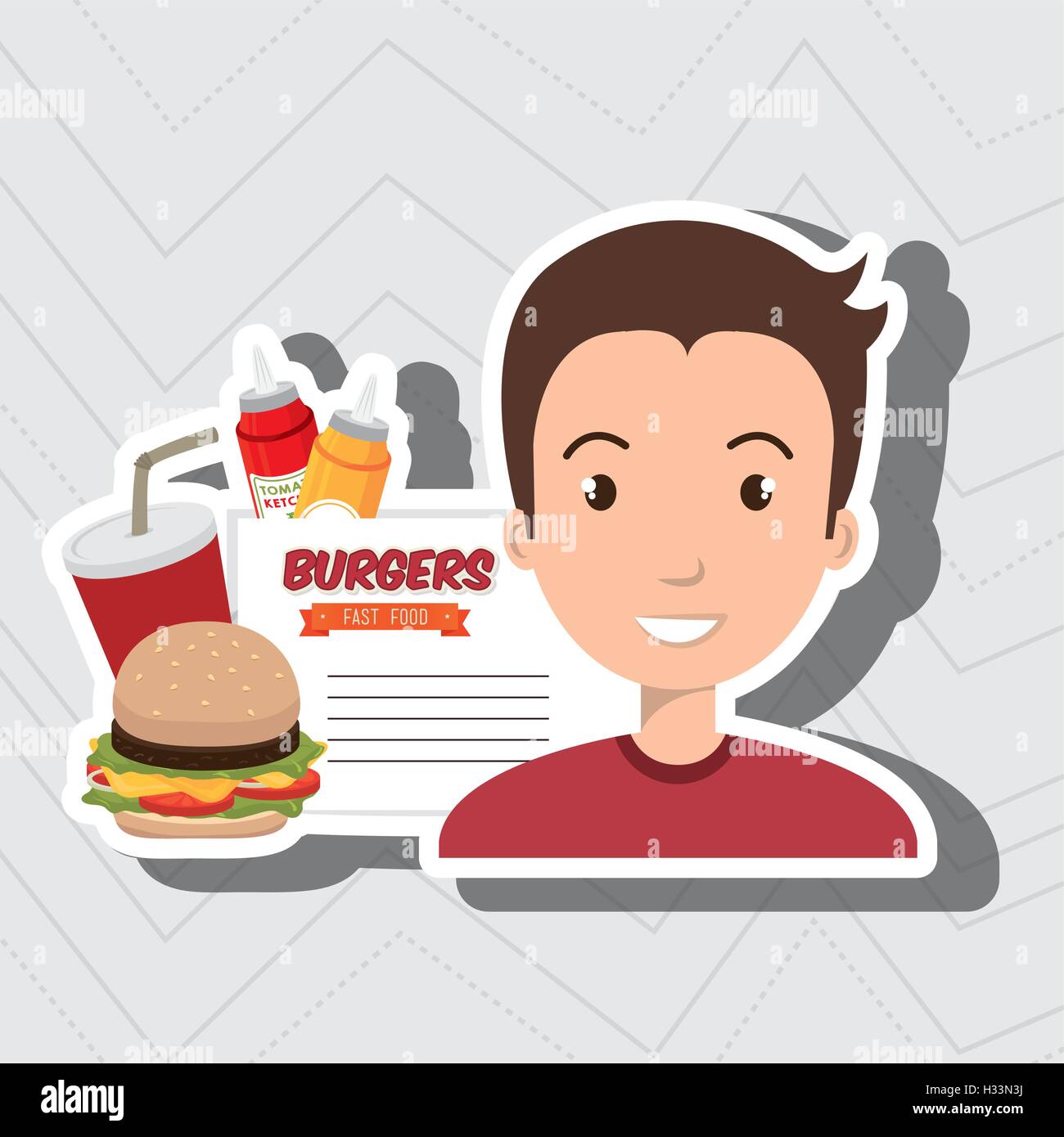 child cartoon man fast food Stock Vector Image & Art - Alamy