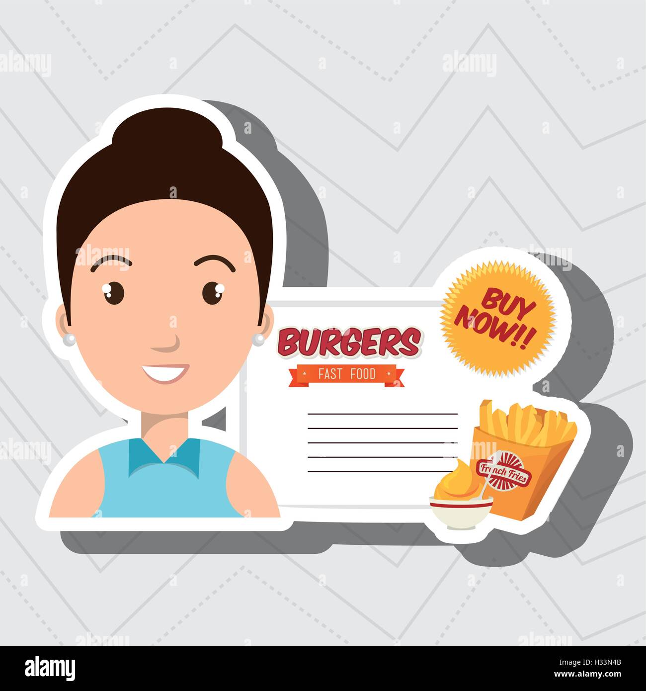 child cartoon girl fast food Stock Vector Image & Art - Alamy