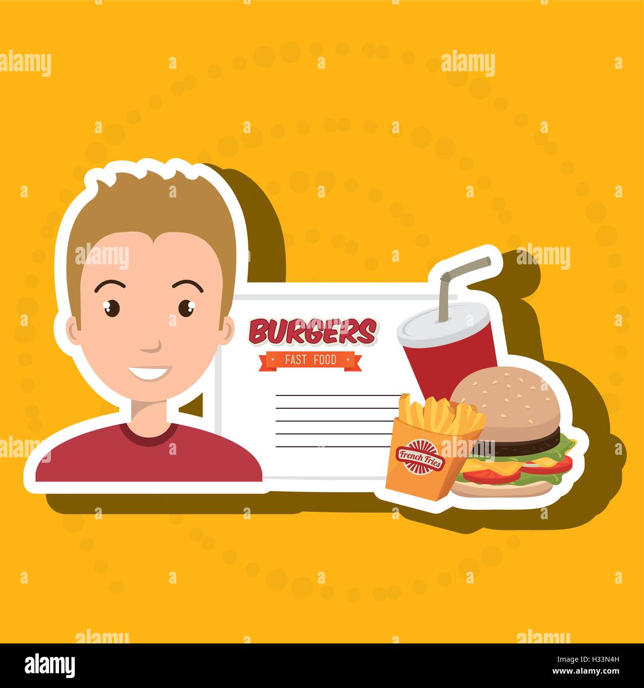 child cartoon man fast food Stock Vector Image & Art - Alamy