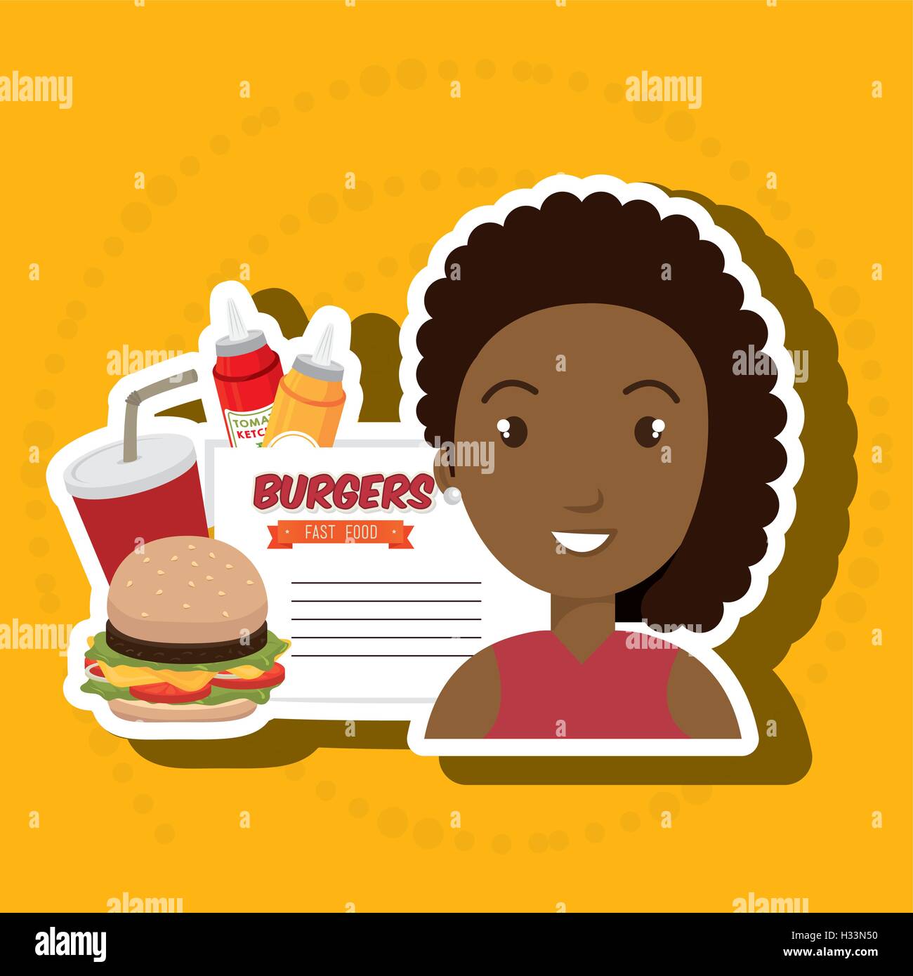 child cartoon girl fast food Stock Vector Image & Art - Alamy