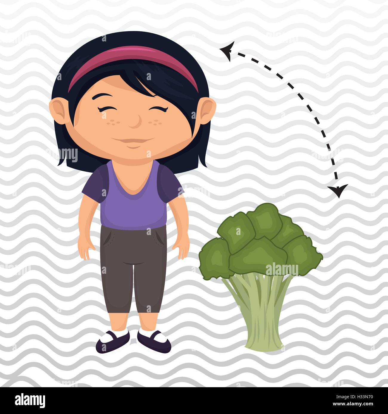 girl cartoon broccoli vegetable Stock Vector Image & Art - Alamy