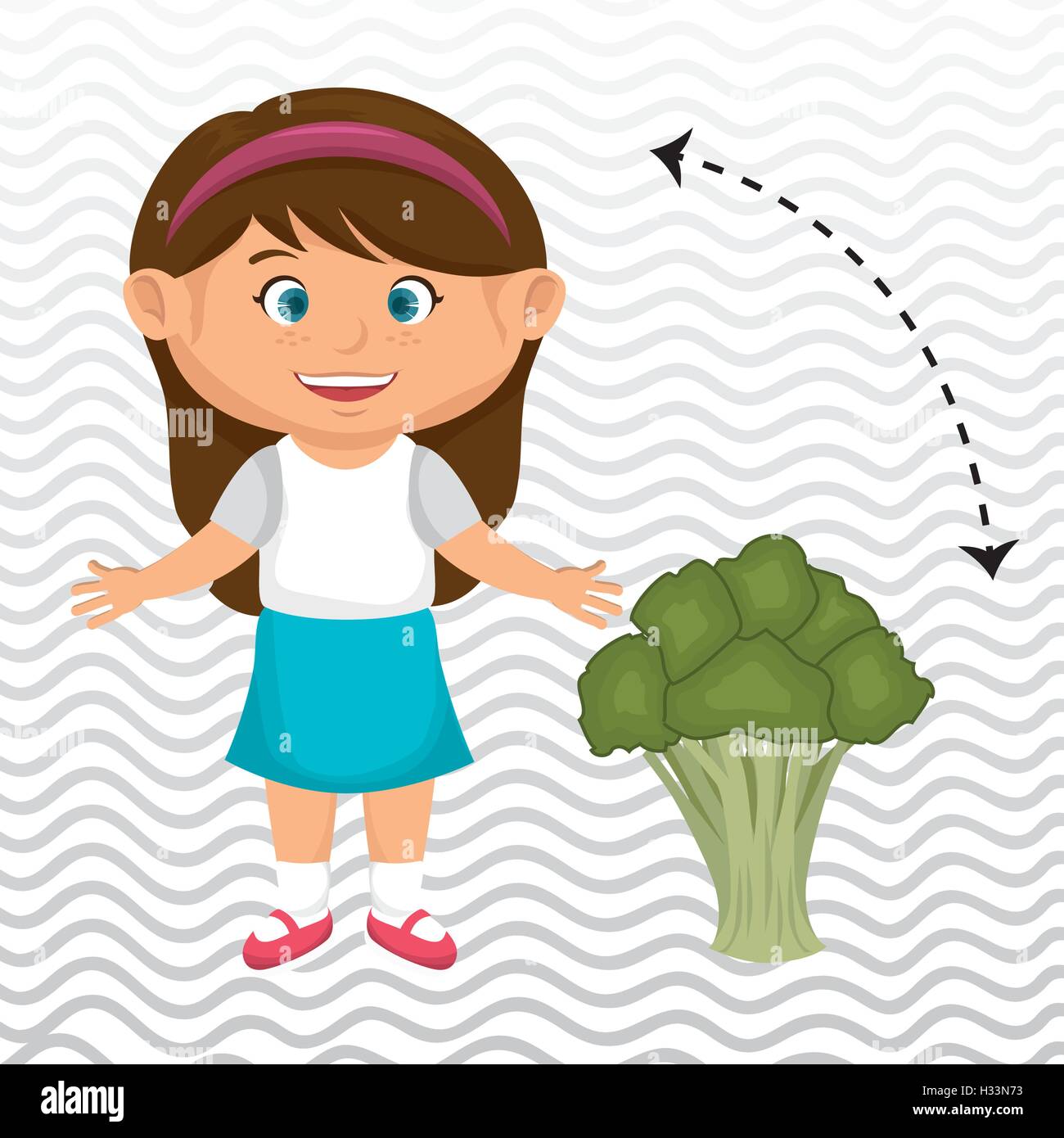 girl cartoon broccoli vegetable Stock Vector Image & Art - Alamy