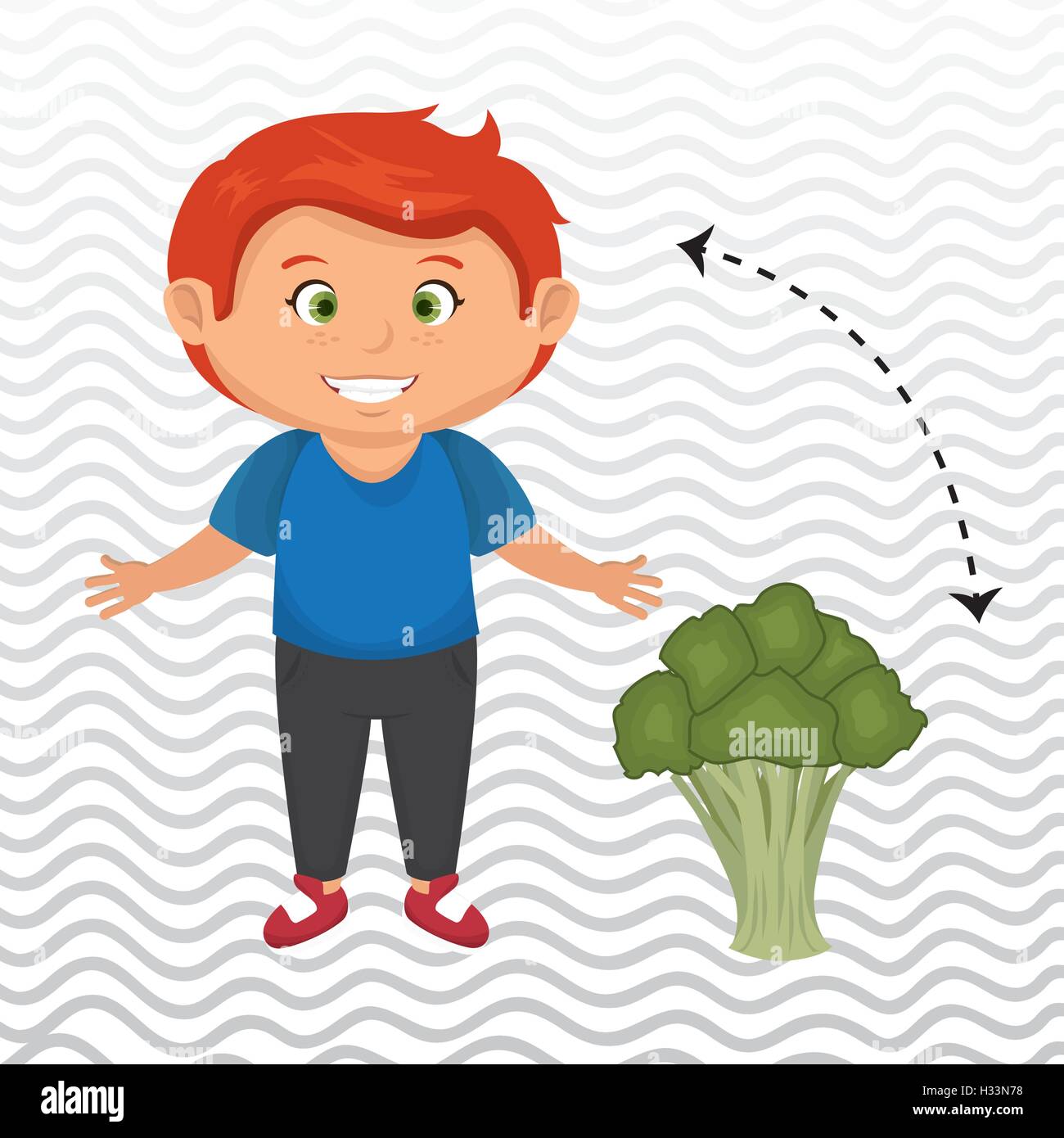 boy cartoon broccoli vegetable Stock Vector Image & Art - Alamy