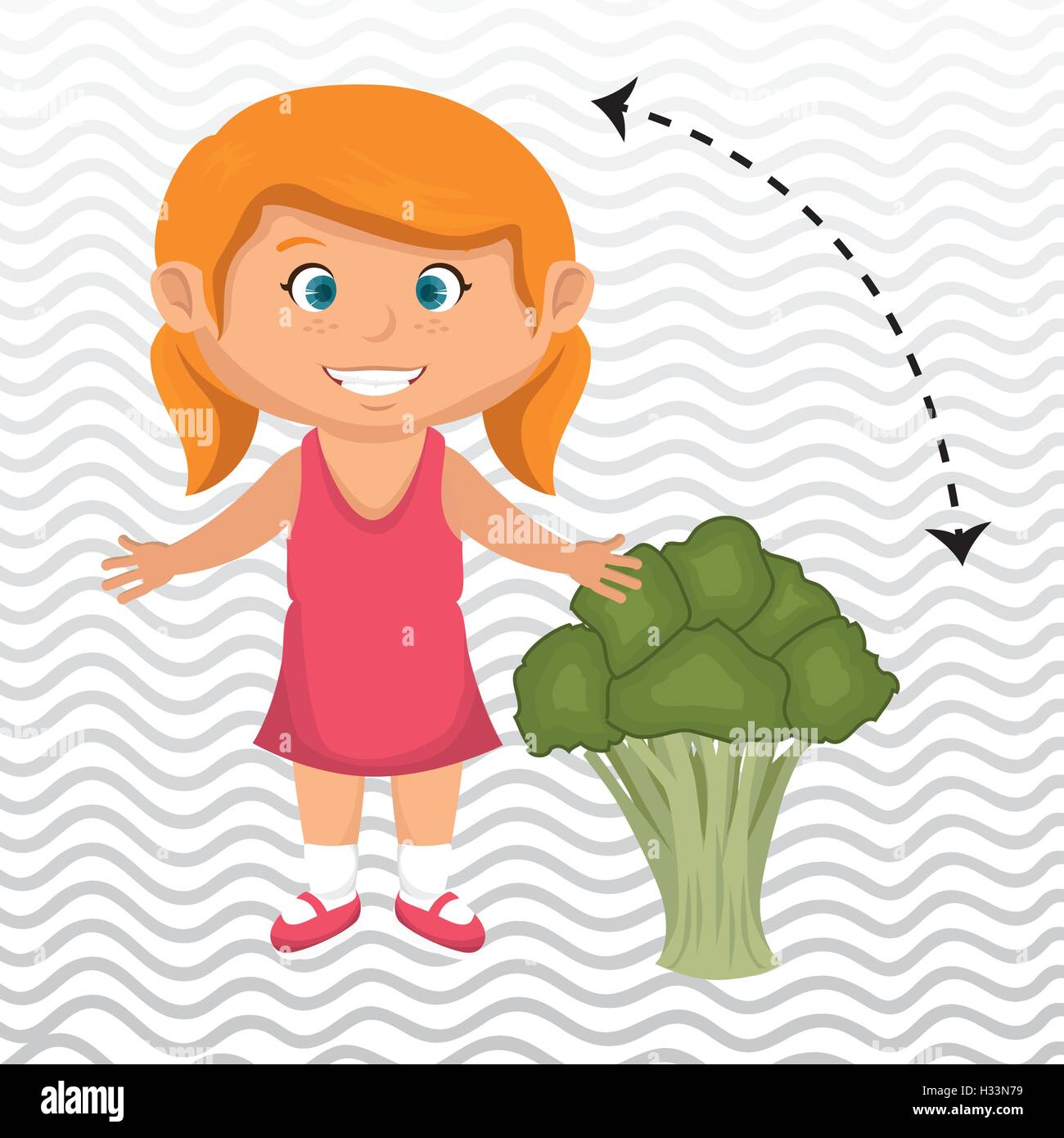 girl cartoon broccoli vegetable Stock Vector Image & Art - Alamy