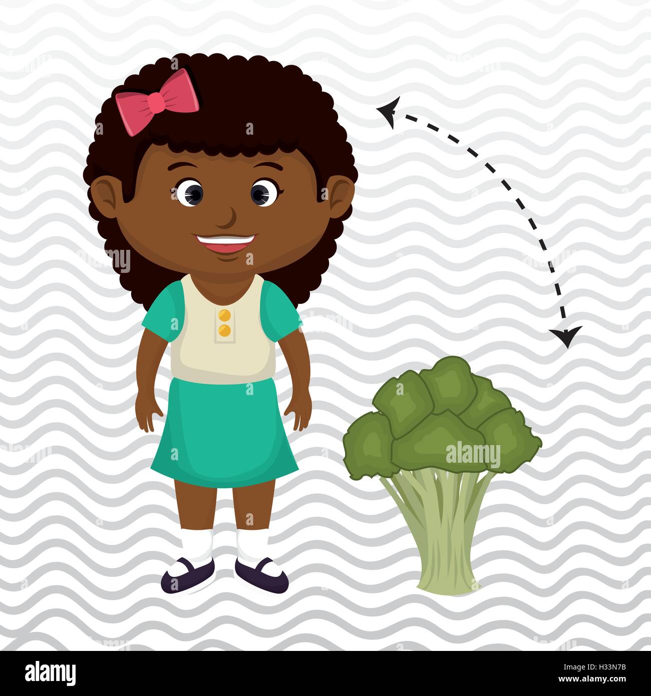 girl cartoon broccoli vegetable Stock Vector Image & Art - Alamy