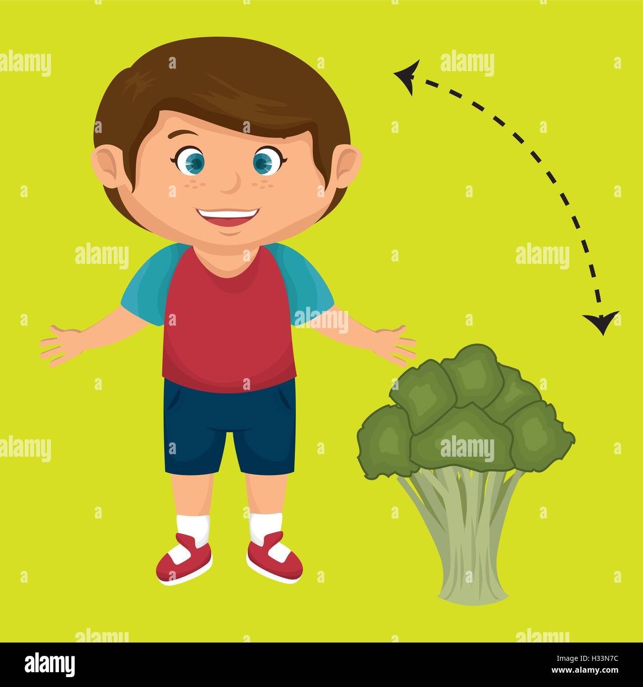 boy cartoon broccoli vegetable Stock Vector Image & Art - Alamy