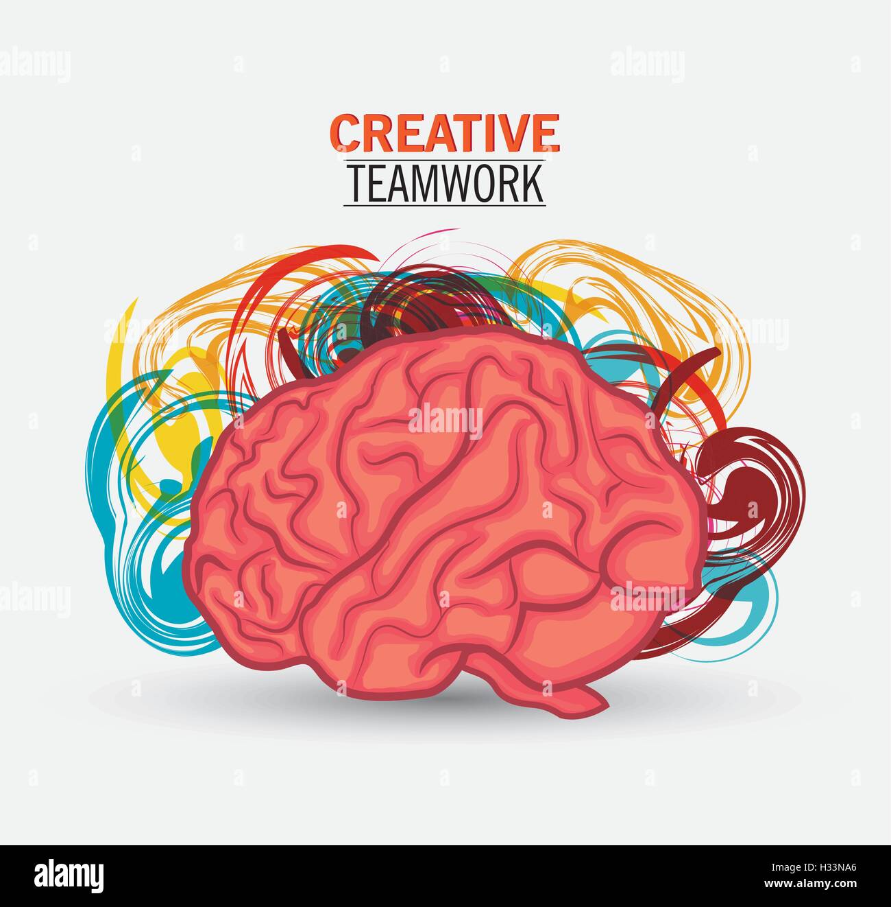 Brain of Creative teamwork concept Stock Vector Image & Art - Alamy