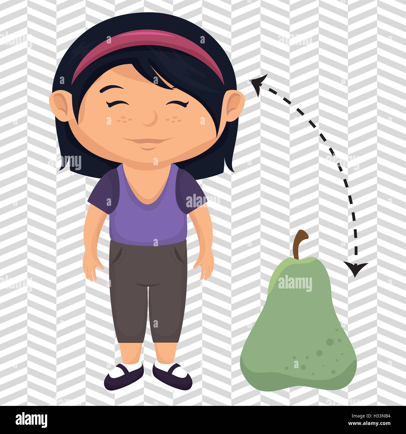 girl cartoon pear fruit Stock Vector Image & Art - Alamy