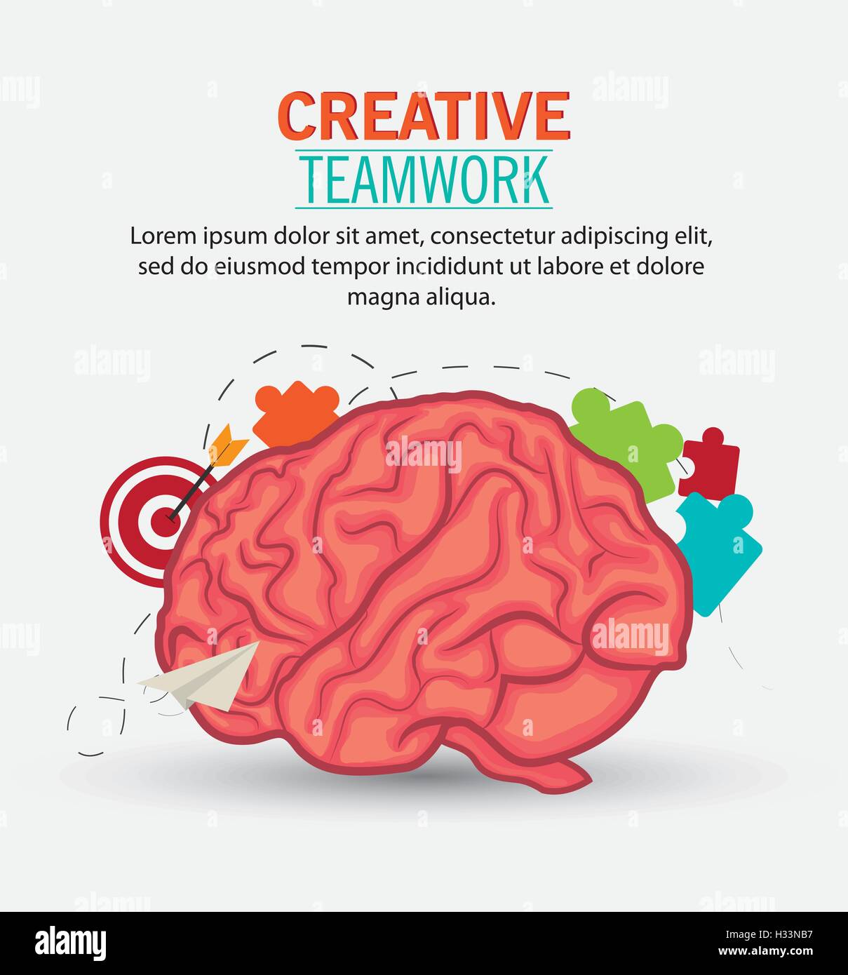 Brain of Creative teamwork concept Stock Vector Image & Art - Alamy