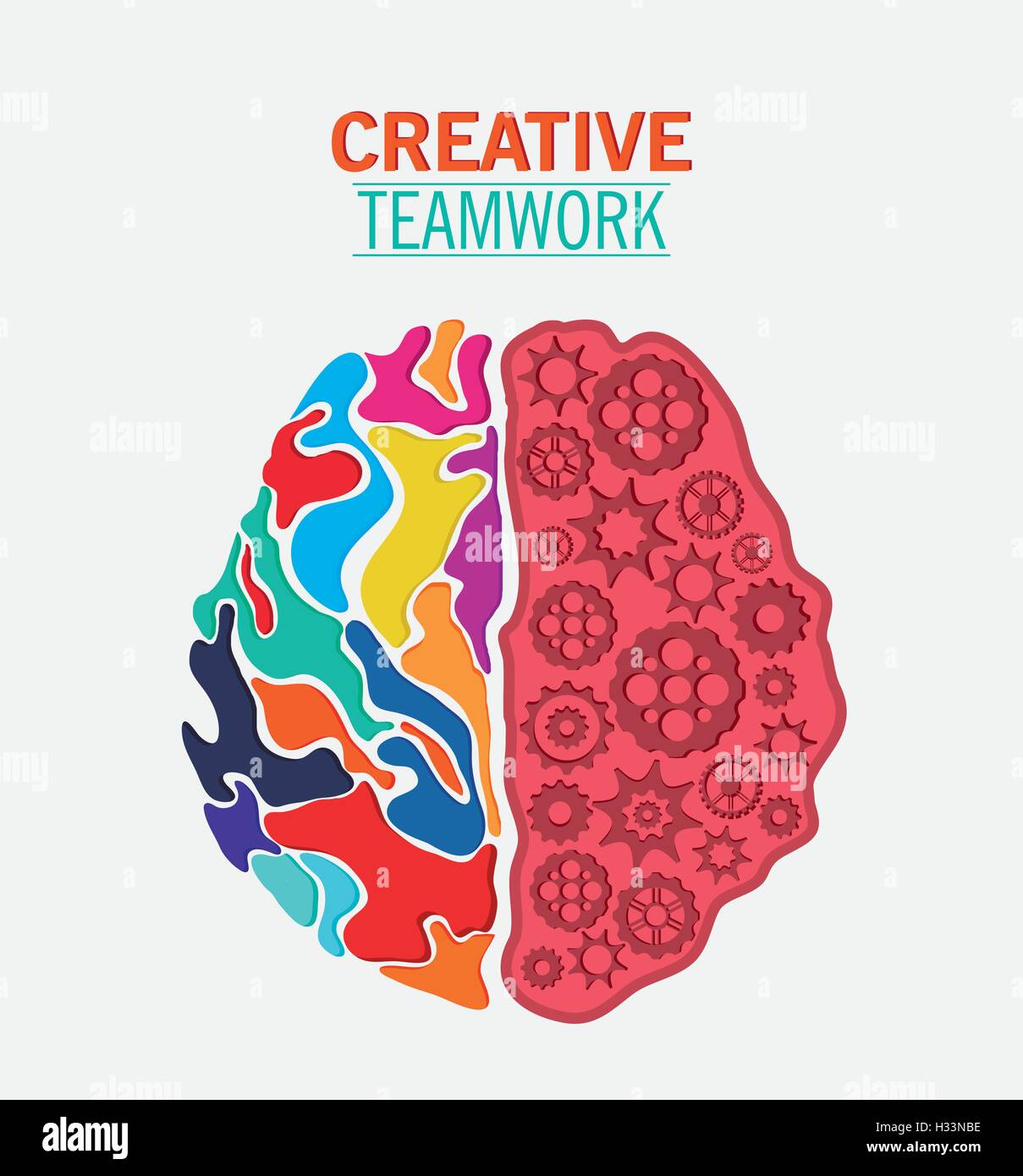 Brain of Creative teamwork concept Stock Vector Image & Art - Alamy