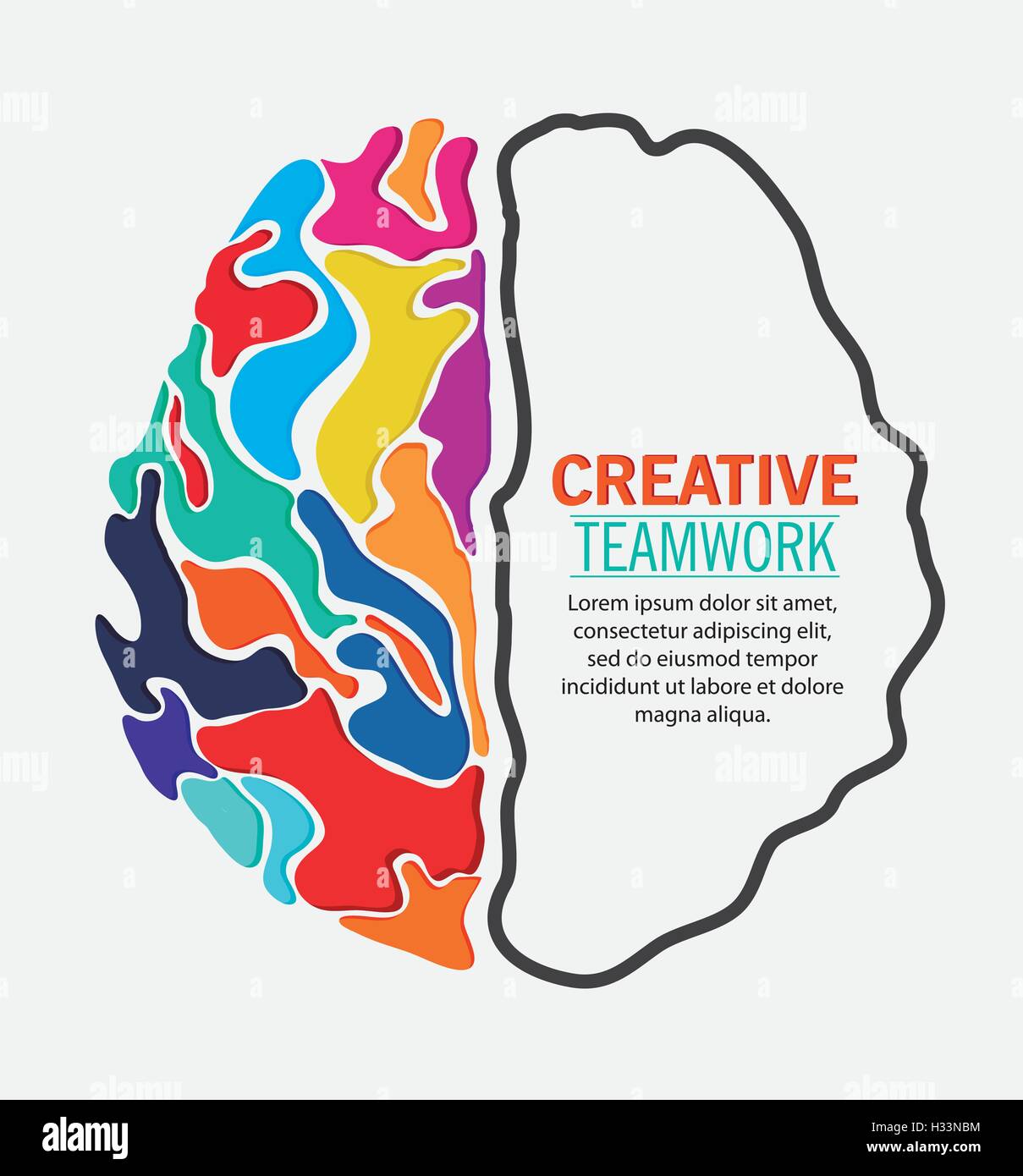 Brain of Creative teamwork concept Stock Vector Image & Art - Alamy
