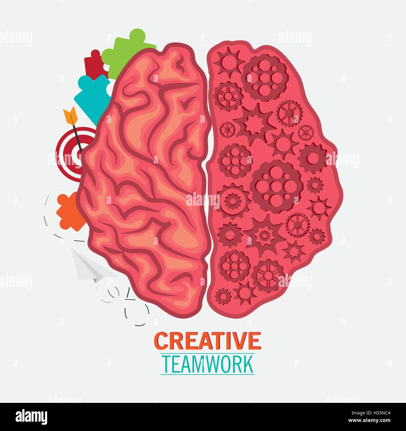 Brain of Creative teamwork concept Stock Vector Image & Art - Alamy