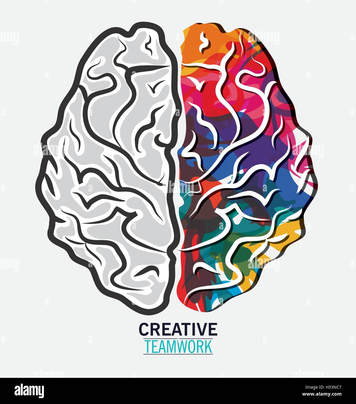 Brain of Creative teamwork concept Stock Vector Image & Art - Alamy