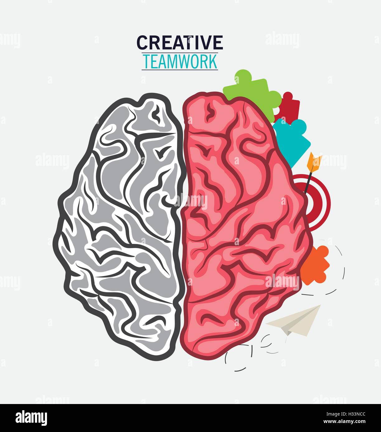 Brain of Creative teamwork concept Stock Vector Image & Art - Alamy