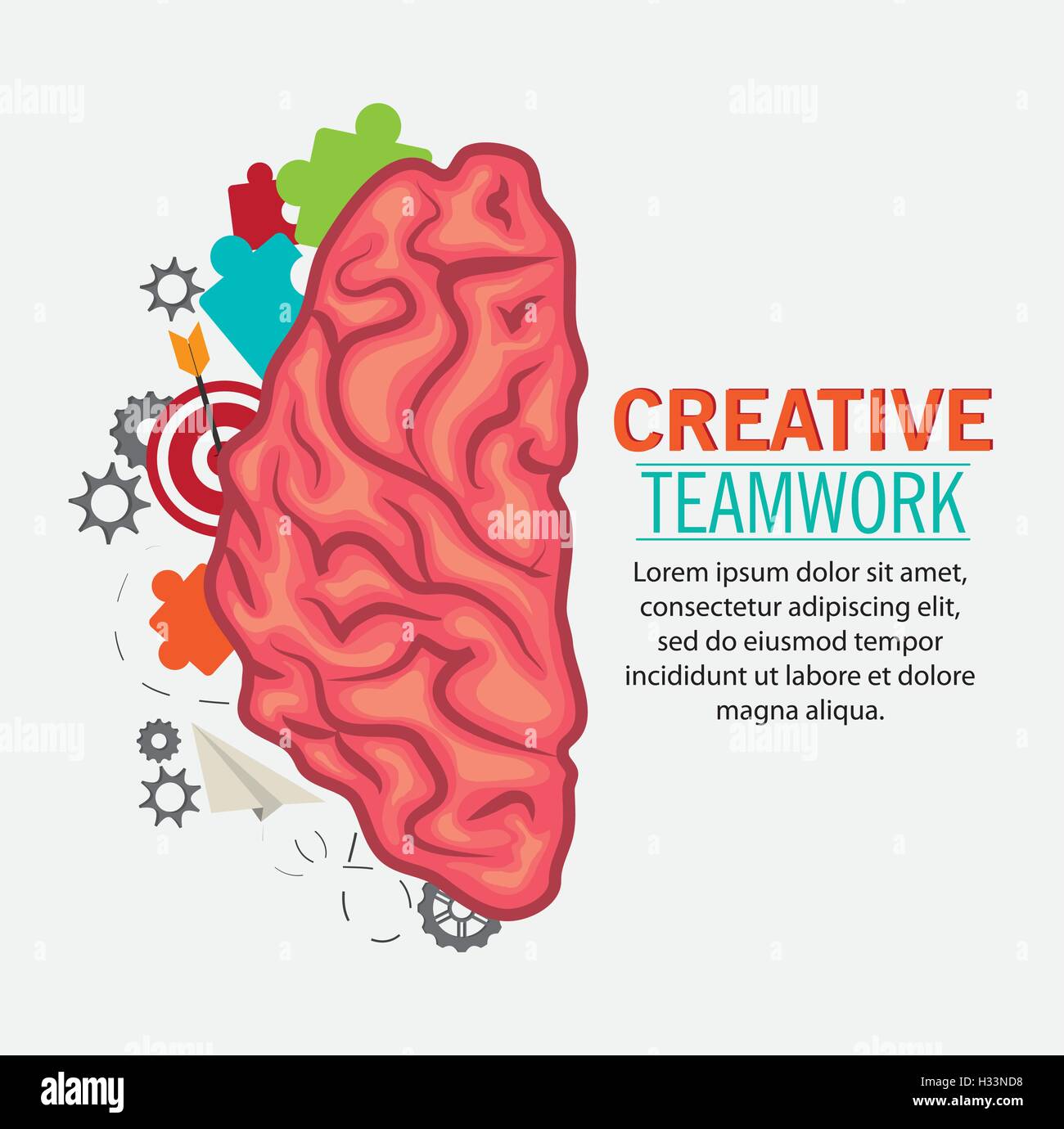 Brain of Creative teamwork concept Stock Vector Image & Art - Alamy