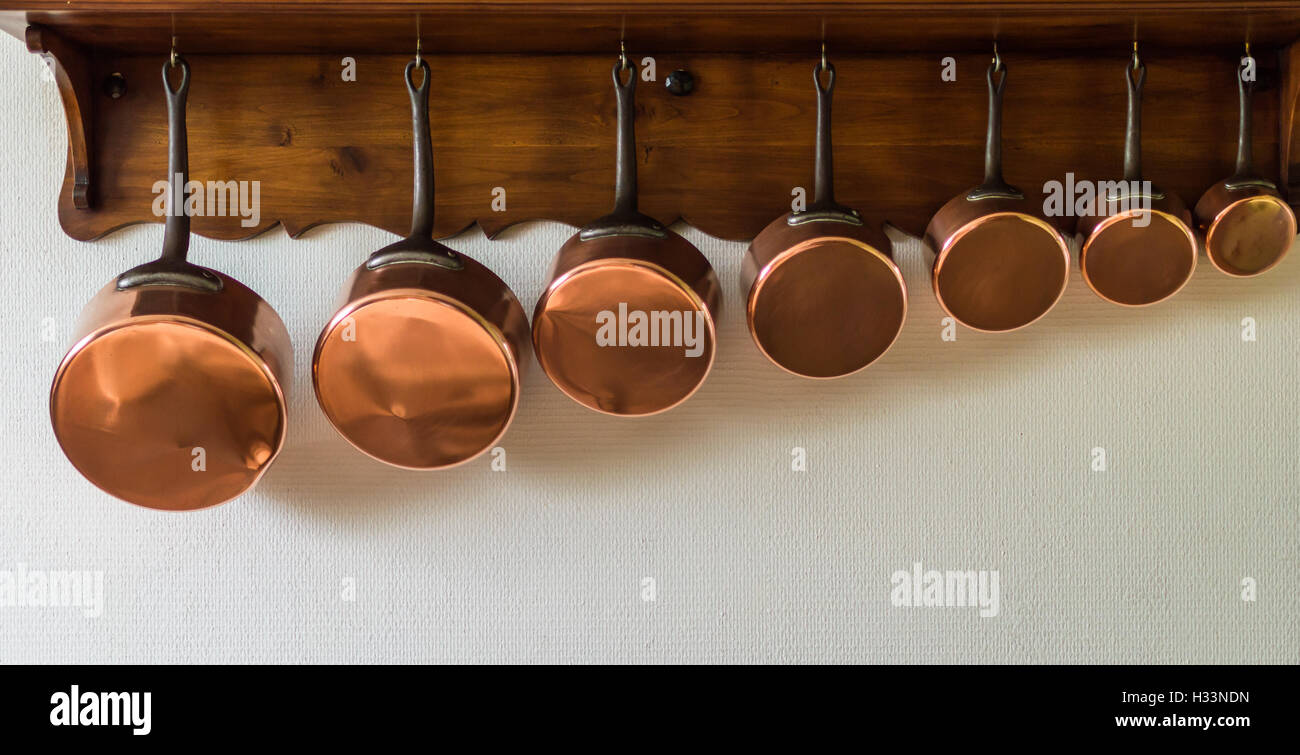 Hanging saucepans hi-res stock photography and images - Alamy