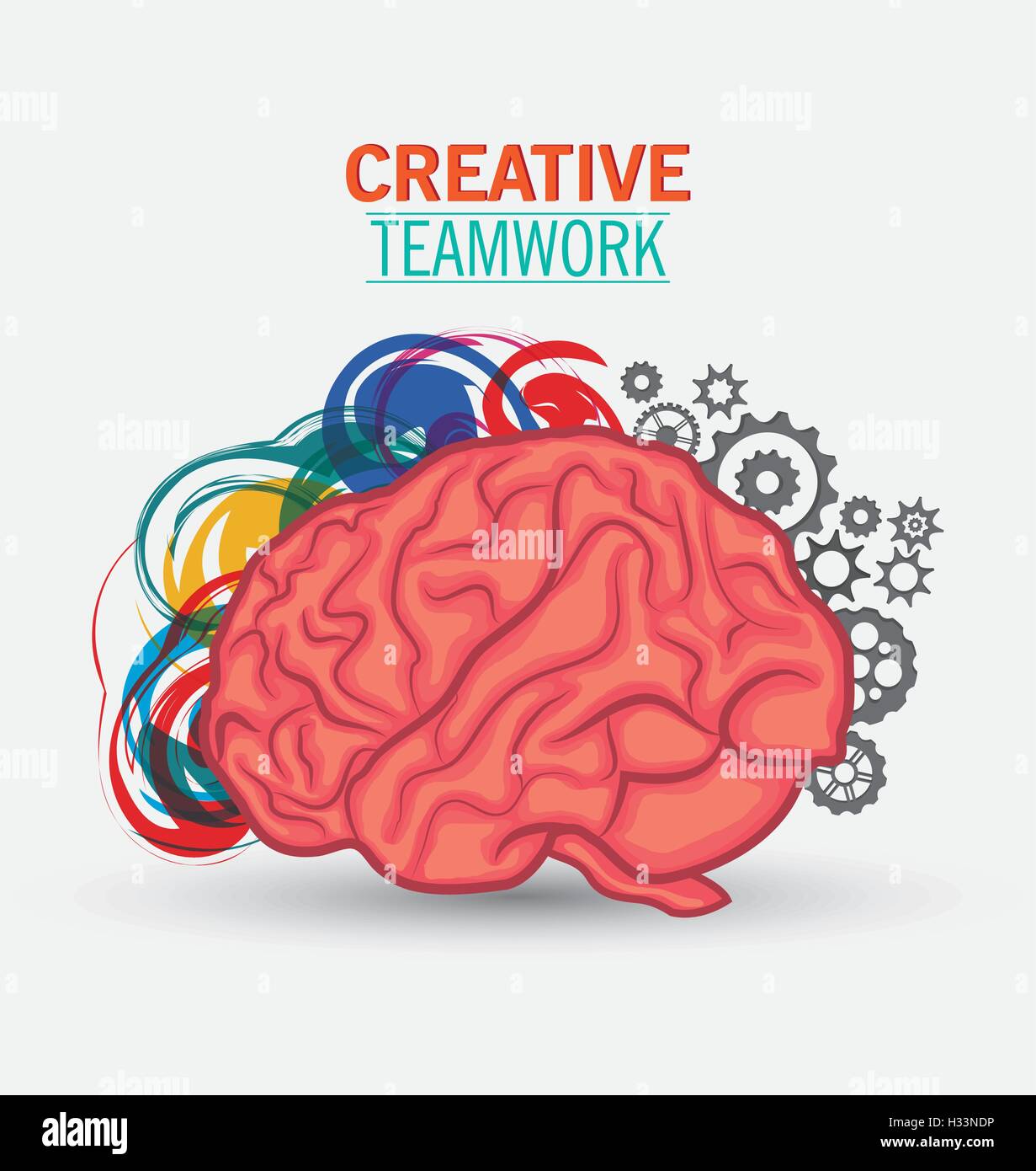 Brain of Creative teamwork concept Stock Vector Image & Art - Alamy