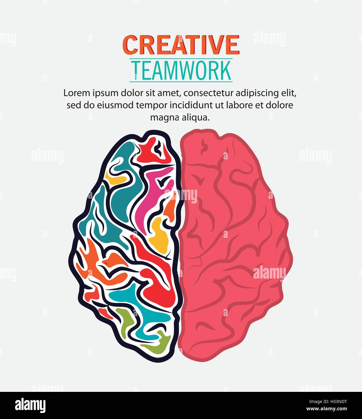 Brain of Creative teamwork concept Stock Vector Image & Art - Alamy
