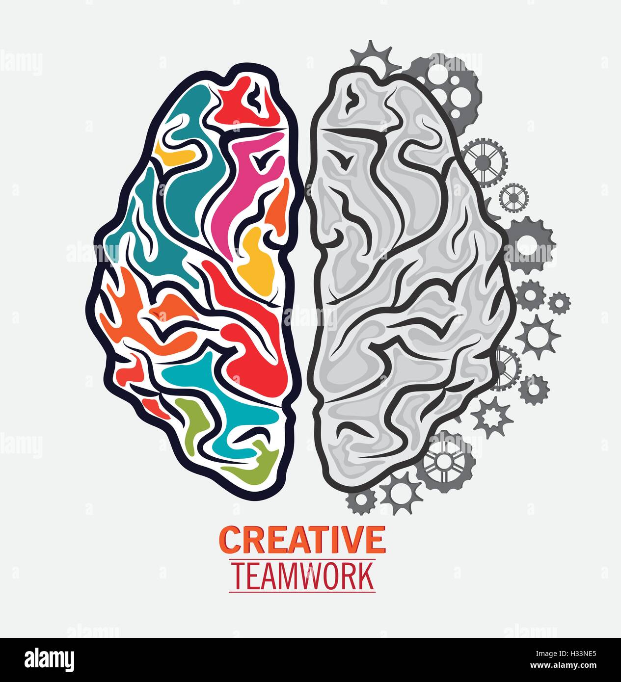 Brain of Creative teamwork concept Stock Vector Image & Art - Alamy