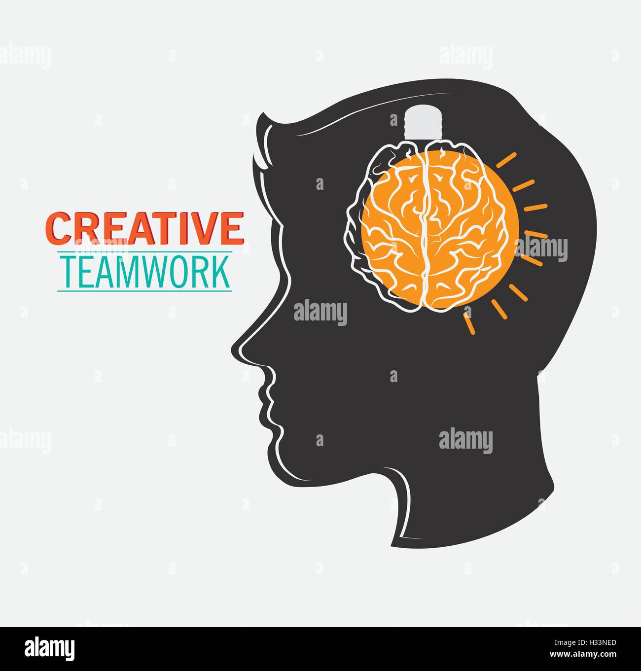 Brain of Creative teamwork concept Stock Vector Image & Art - Alamy