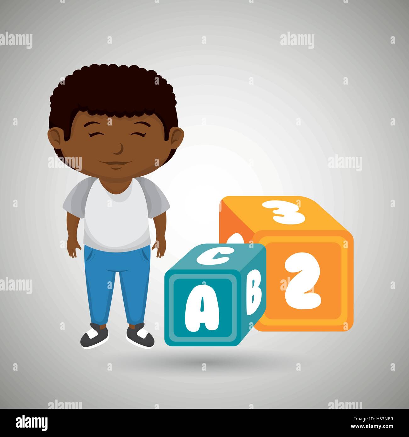 cartoon boy cube alphabet Stock Vector Image & Art - Alamy