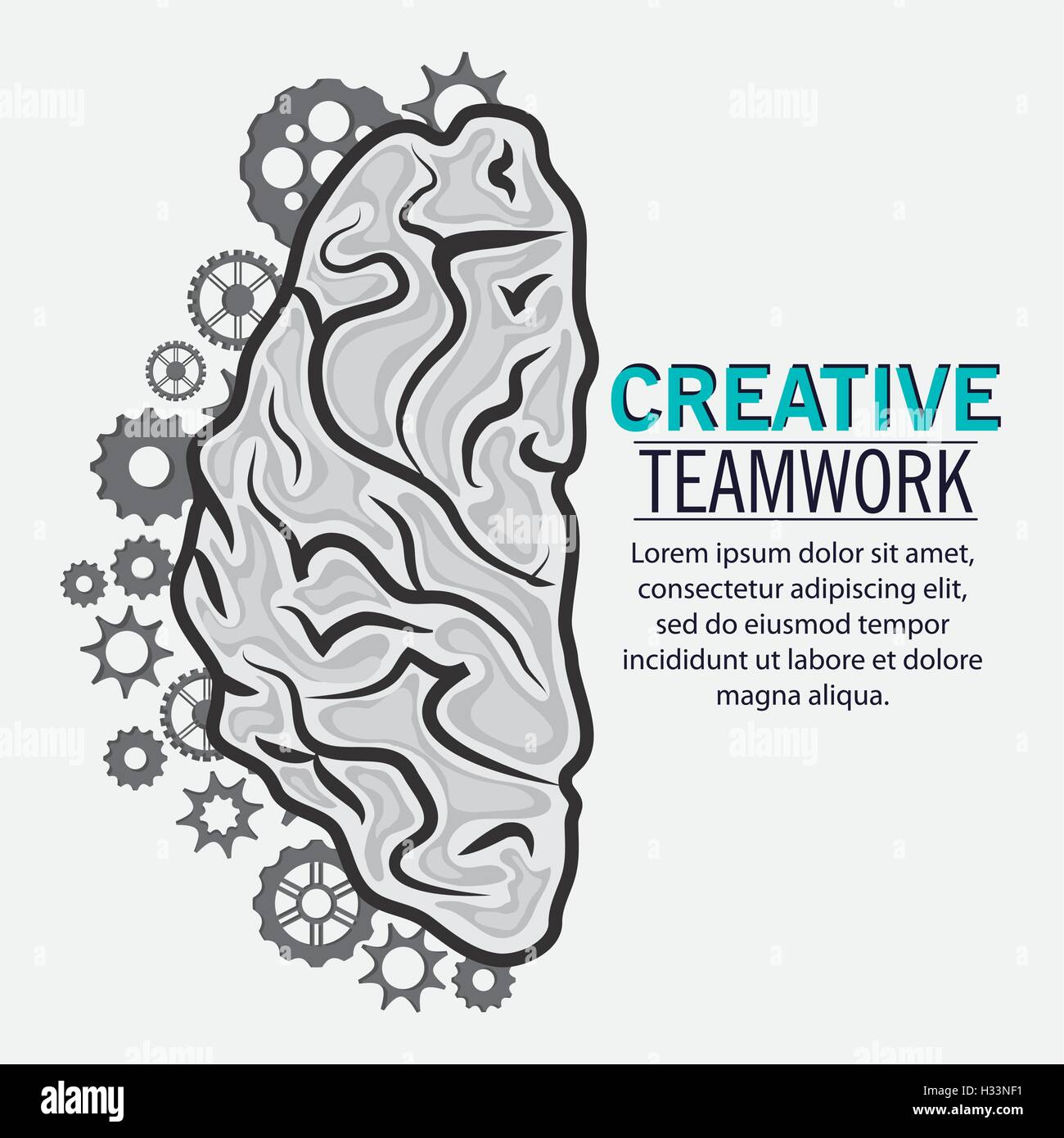 Brain of Creative teamwork concept Stock Vector Image & Art - Alamy