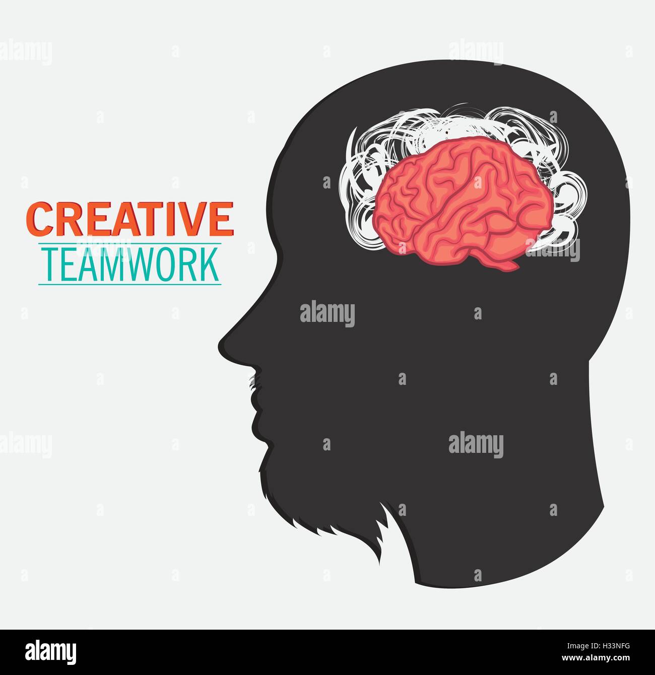 Brain of Creative teamwork concept Stock Vector Image & Art - Alamy