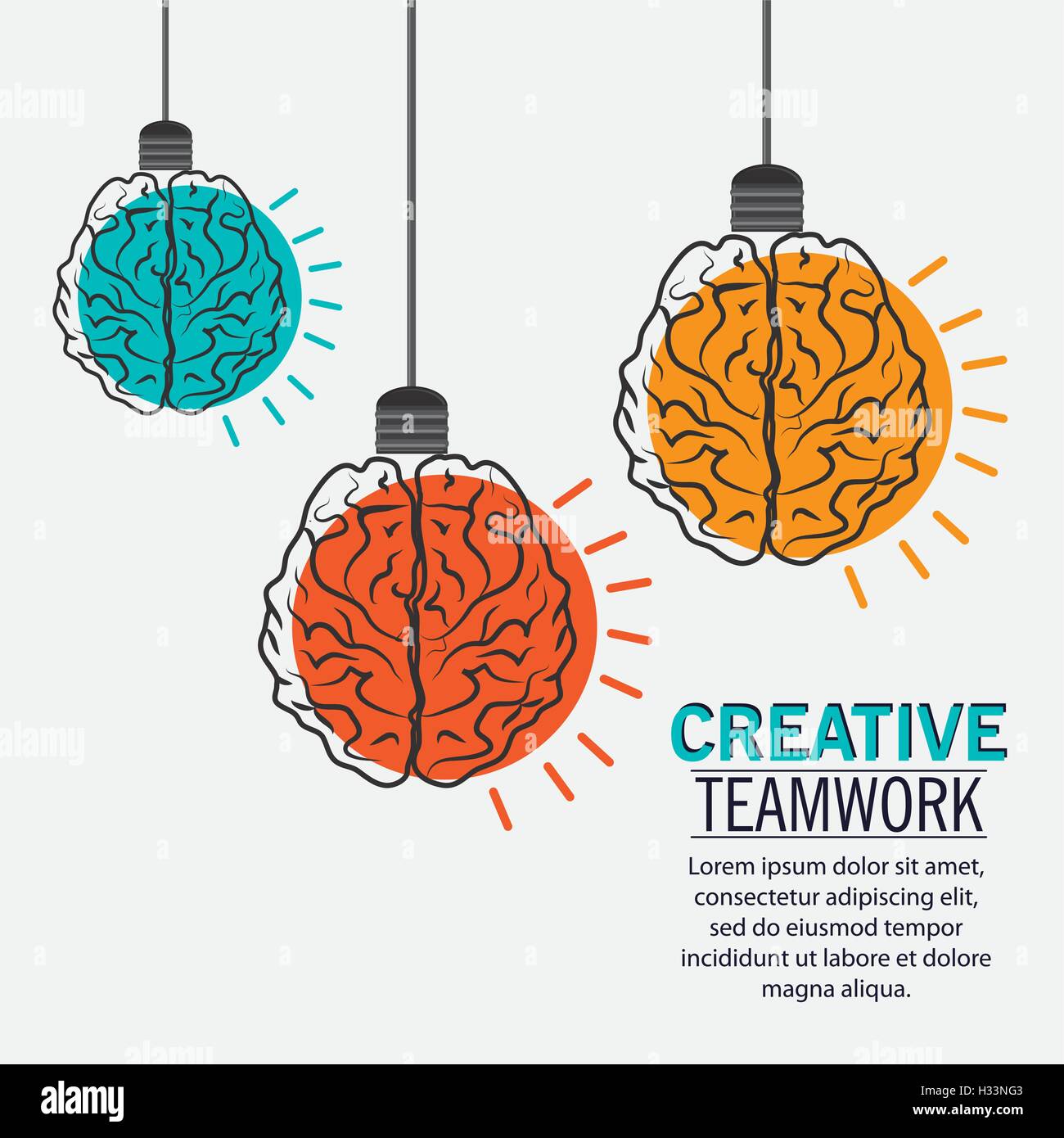Brain of Creative teamwork concept Stock Vector Image & Art - Alamy
