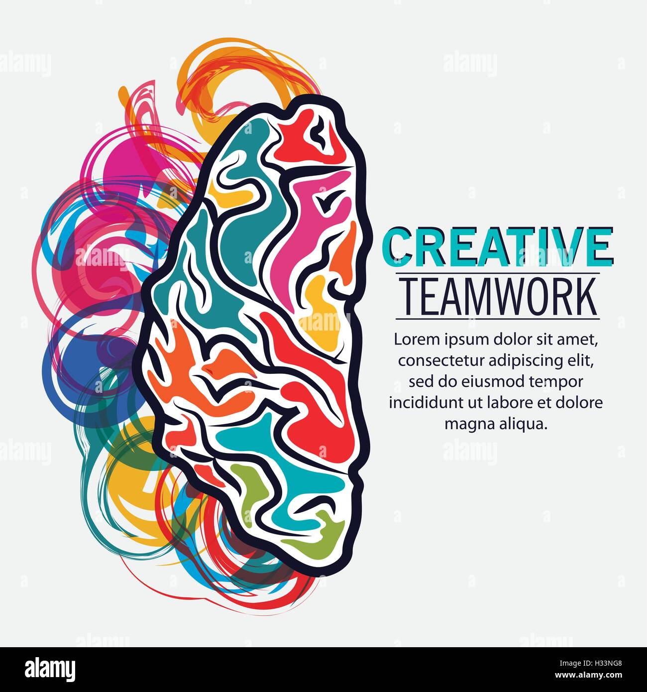 Brain of Creative teamwork concept Stock Vector Image & Art - Alamy