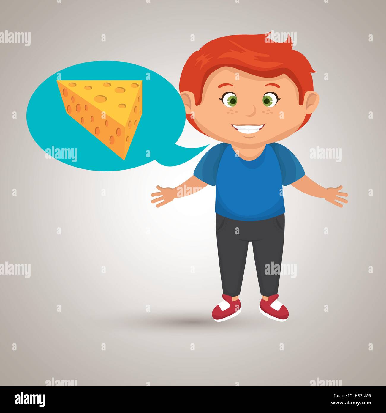 boy cartoon cheese sliced food Stock Vector Image & Art - Alamy