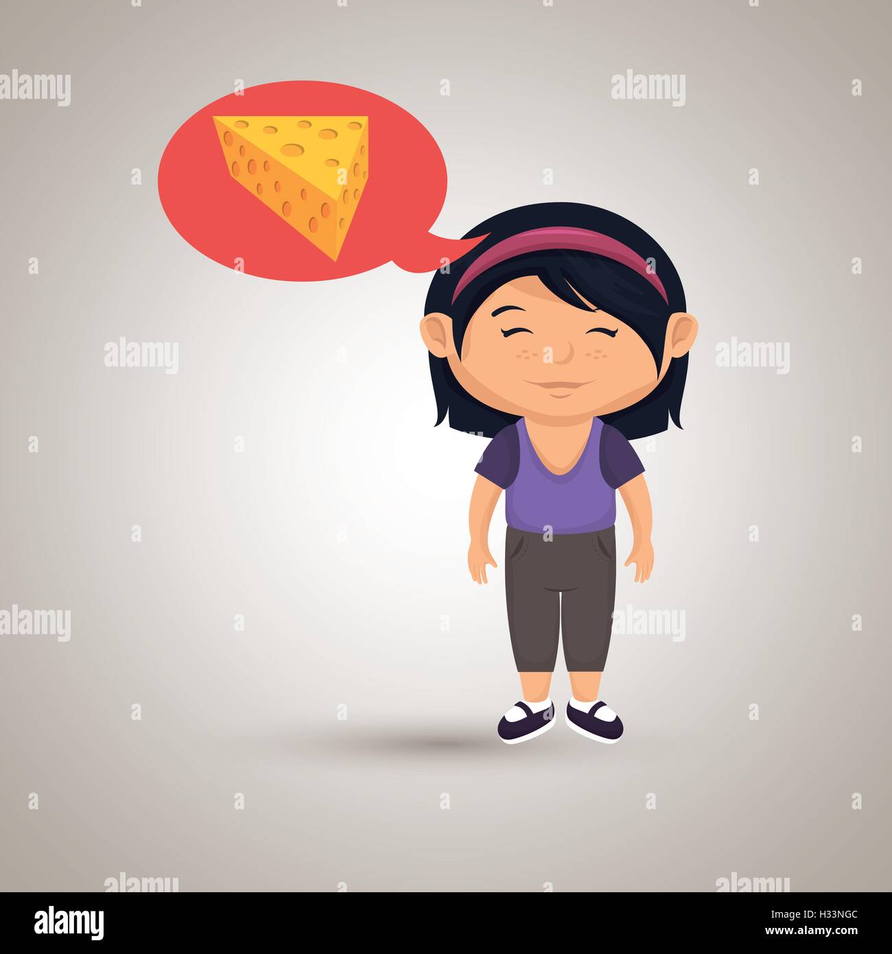 girl cartoon cheese sliced food Stock Vector Image & Art - Alamy