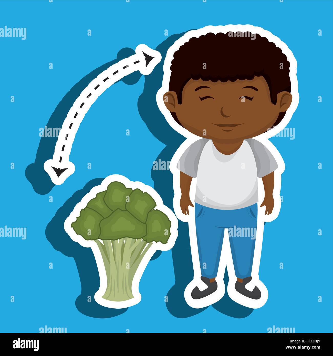 boy cartoon broccoli vegetable Stock Vector Image & Art - Alamy