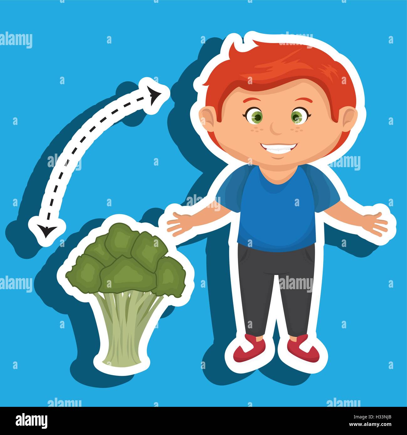 boy cartoon broccoli vegetable Stock Vector Image & Art - Alamy