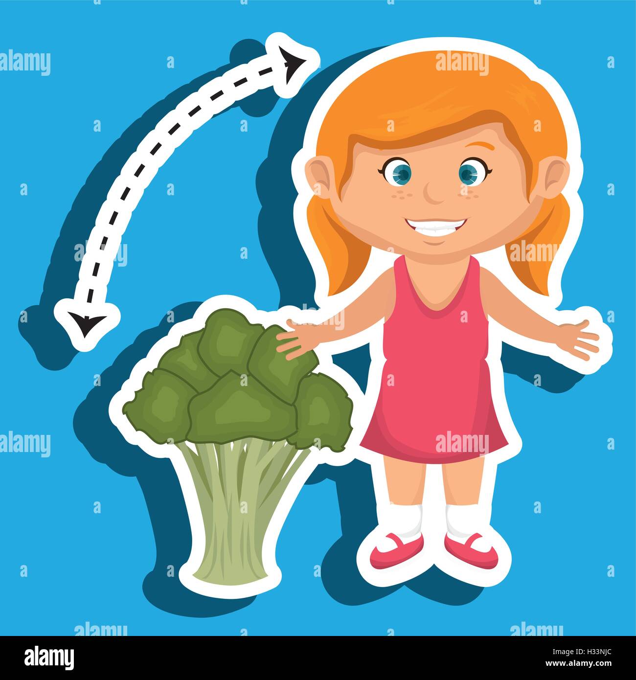 girl cartoon broccoli vegetable Stock Vector Image & Art - Alamy