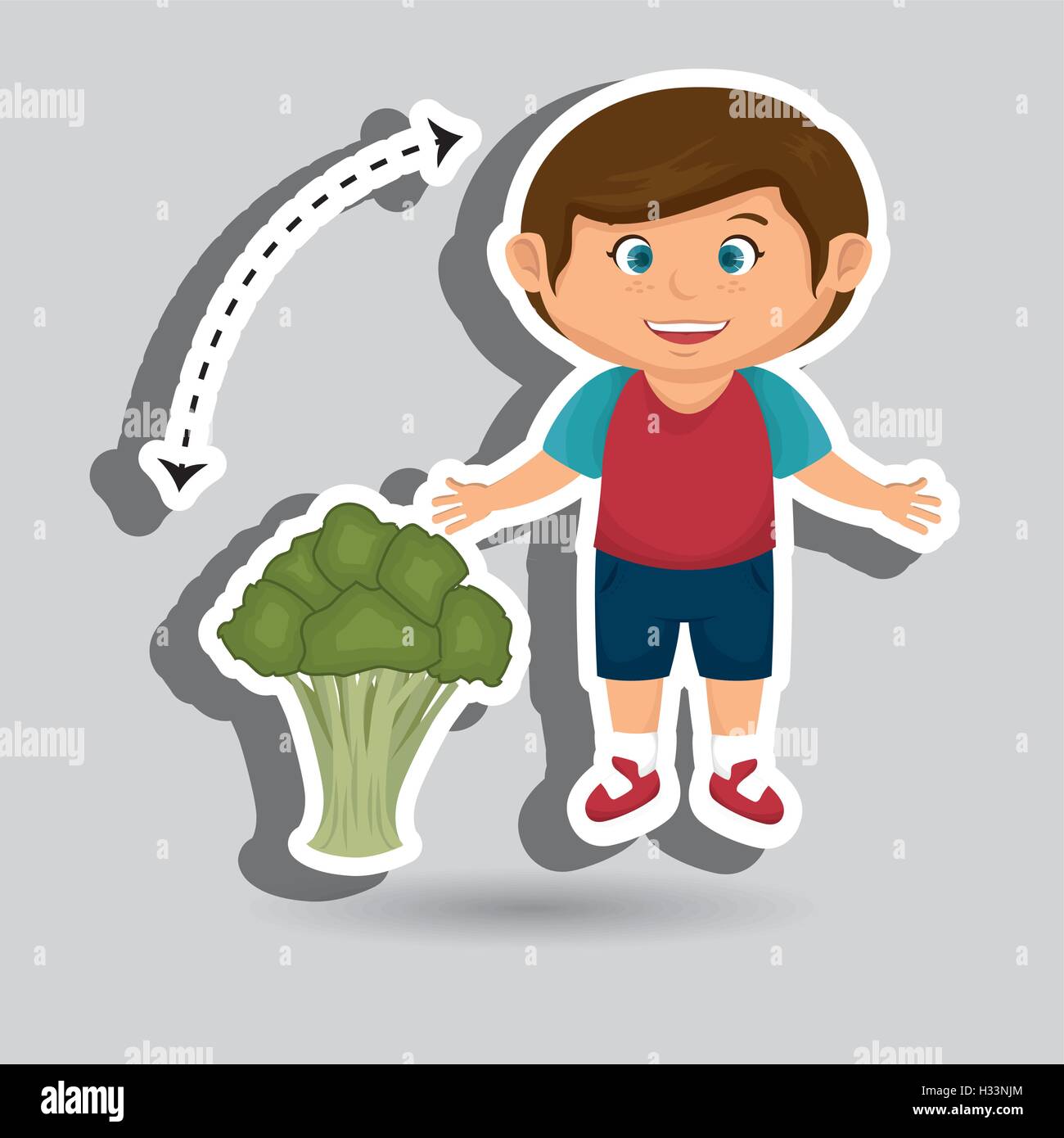 boy cartoon broccoli vegetable Stock Vector Image & Art - Alamy