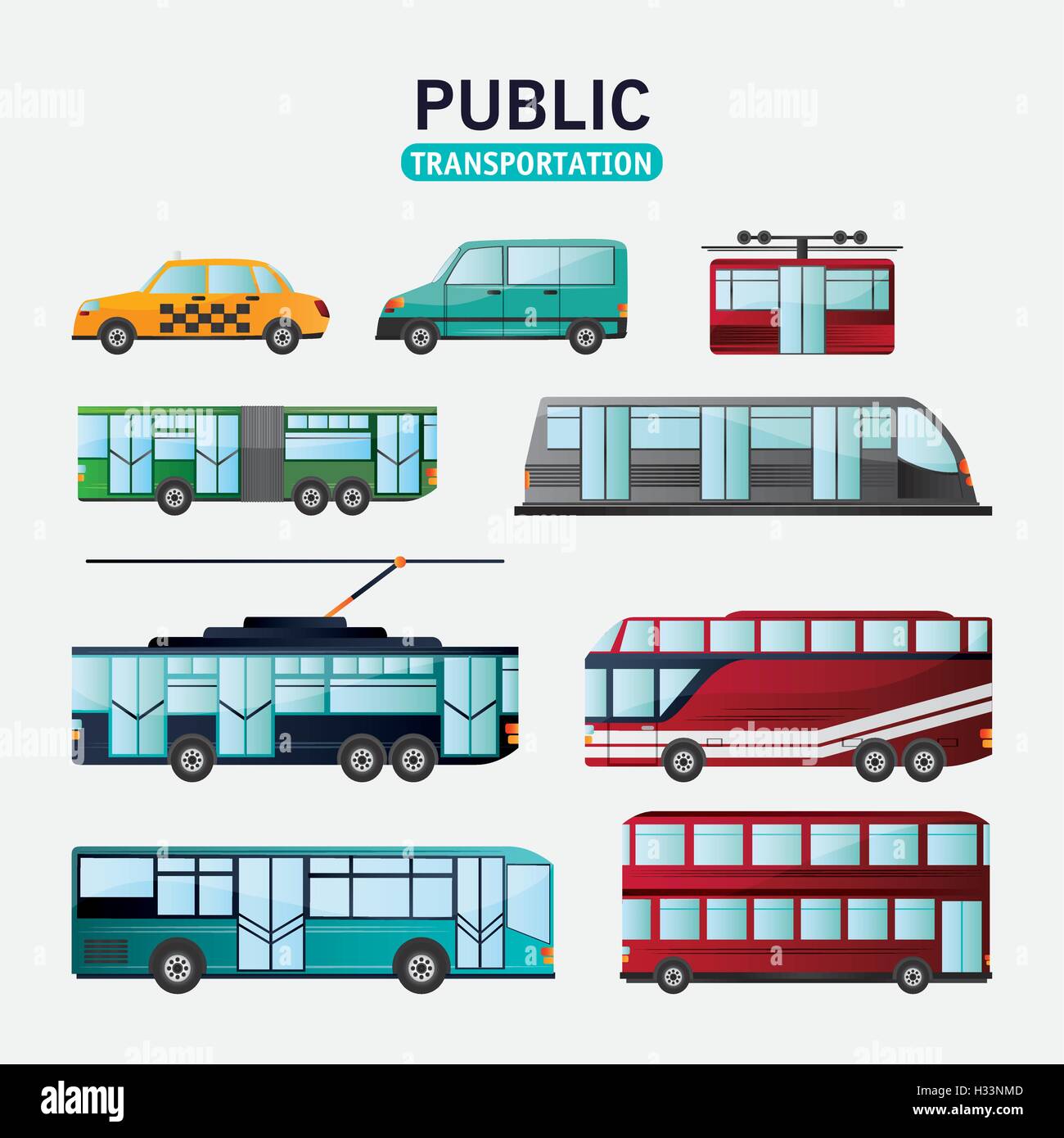 Public Transportation Vehicles Design Stock Vector Image Art Alamy