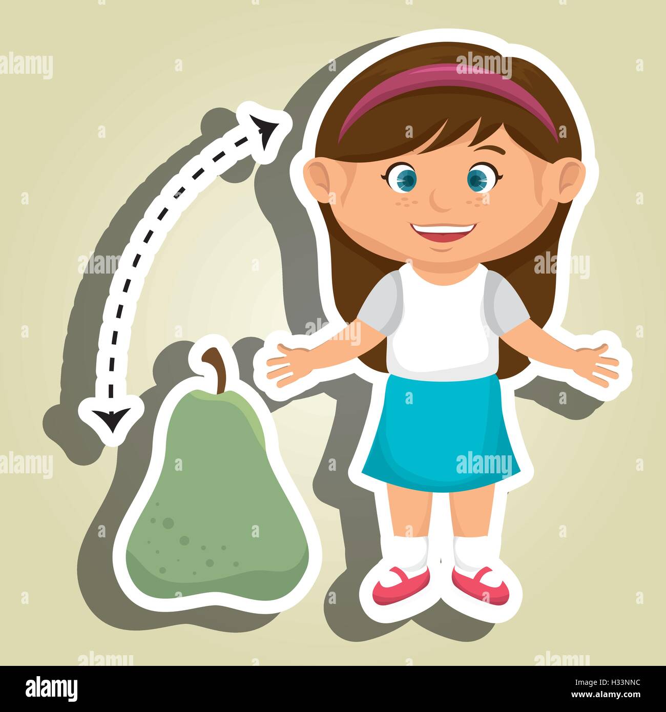 girl cartoon pear fruit Stock Vector Image & Art - Alamy