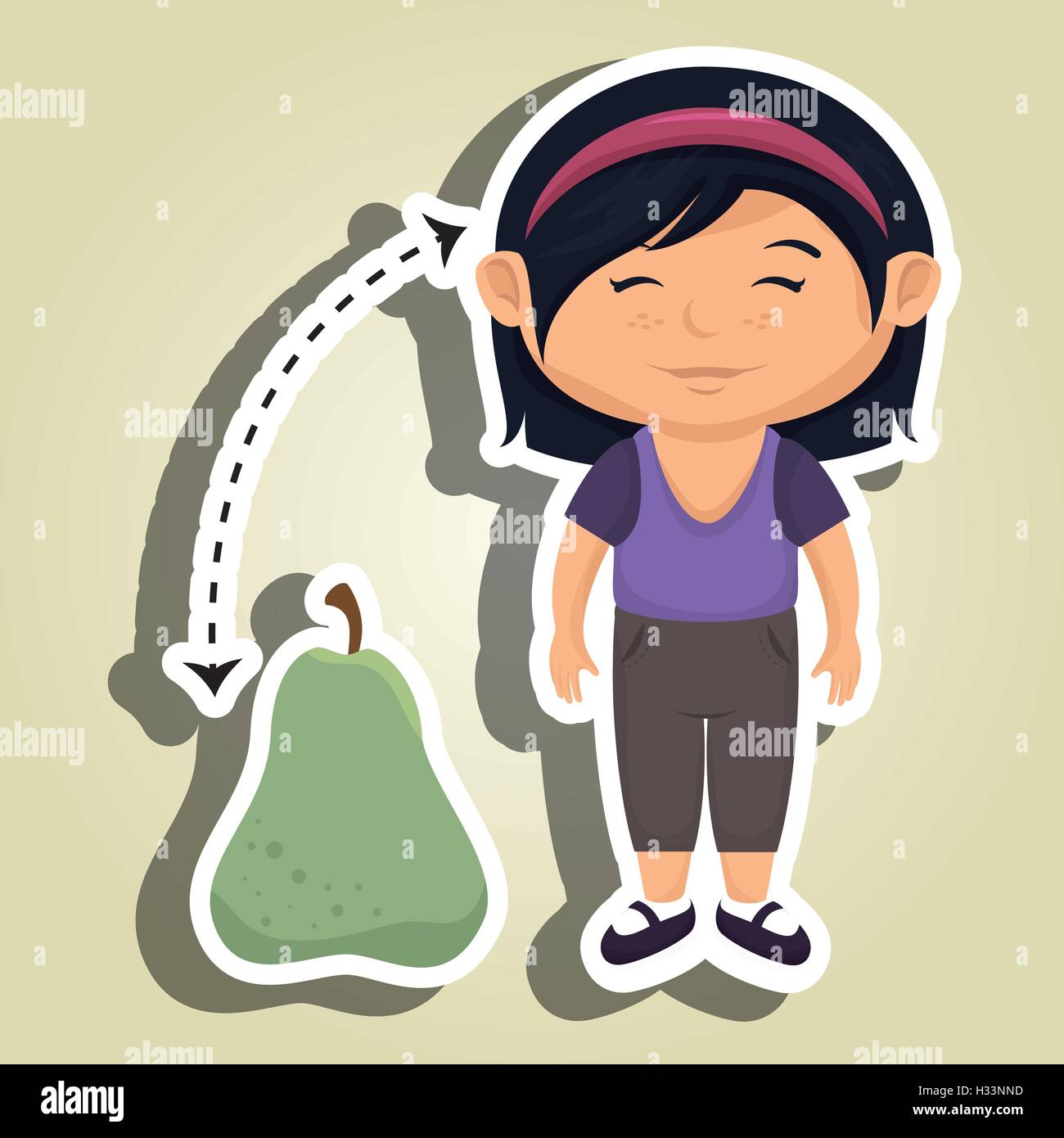girl cartoon pear fruit Stock Vector Image & Art - Alamy