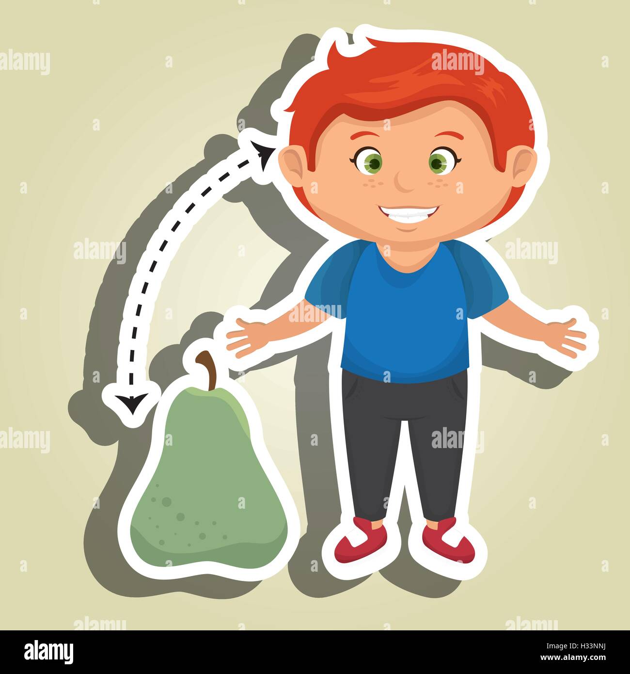 boy cartoon pear fruit Stock Vector Image & Art - Alamy