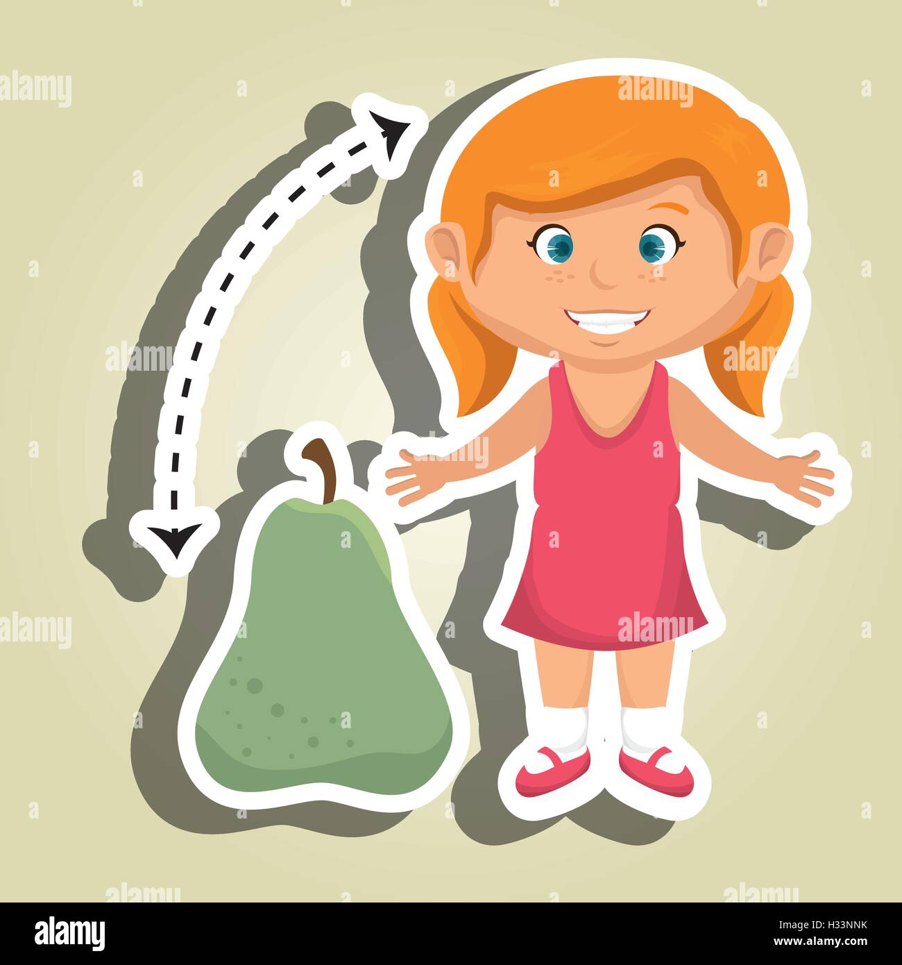 girl cartoon pear fruit Stock Vector Image & Art - Alamy