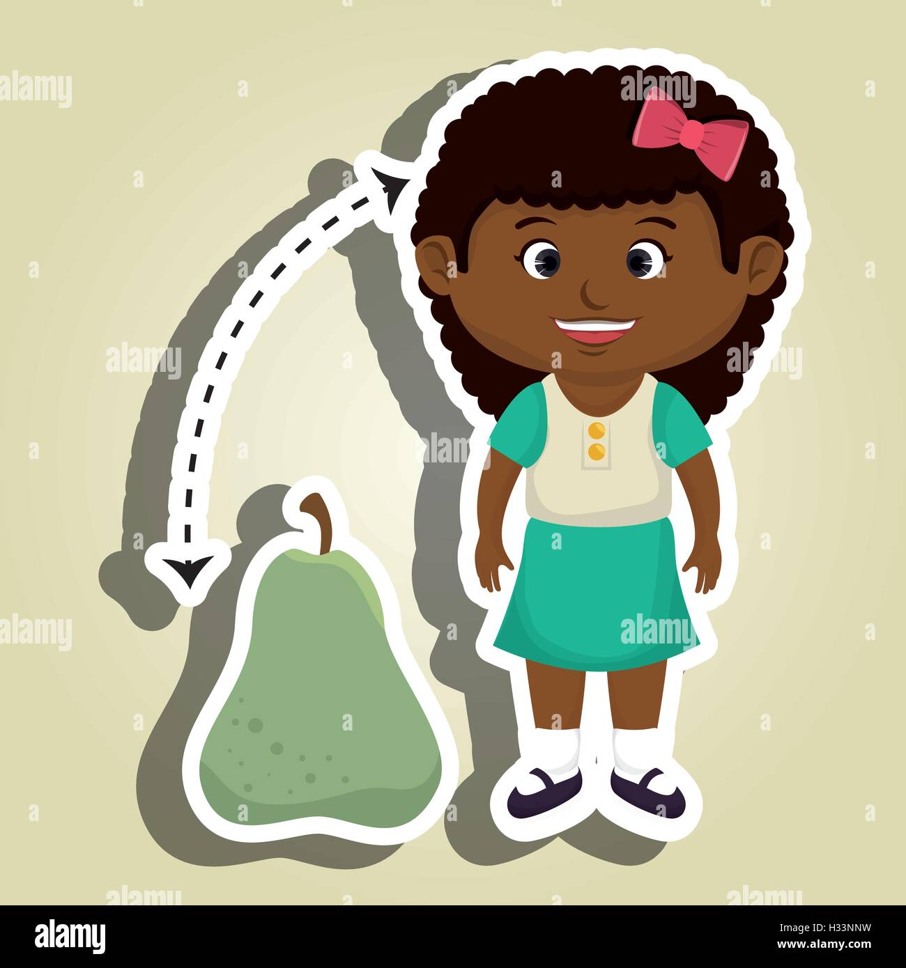girl cartoon pear fruit Stock Vector Image & Art - Alamy