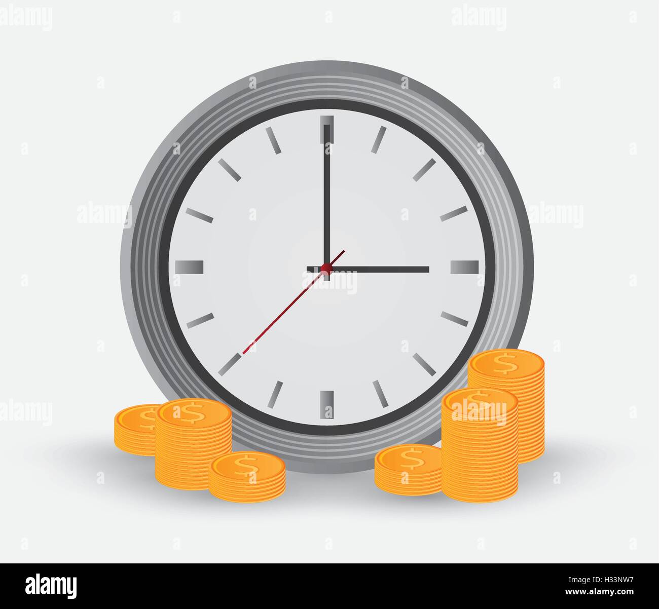 Traditional clock and coins design Stock Vector Image & Art - Alamy